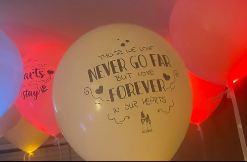 Zuimei 60 Pcs White Memorial Balloons Funeral Balloons with 3 Rolls 32 ...