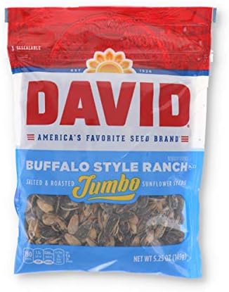 Amazon.com : David Jumbo Sunflower Seeds Buffalo Style Ranch 5.25 Ounce ...