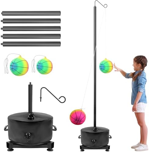 Domivans Tetherball Set Adjustable Heavy Duty - 2Pcs Tether Balls and ...
