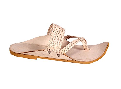 Jodhpuri Leather Gandhi Chappal for Men Off White : Amazon.in: Shoes ...