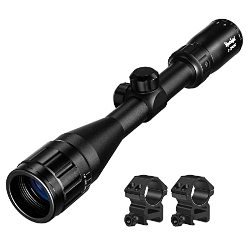 Paike 3-9x40AO Rifle Scope R4 Reticle Crosshair Scope with 20mm Free ...