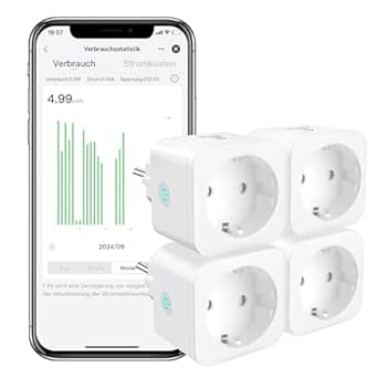 EIGHTREE 16A 3680W Smart plug met Stroomverbruikmeter, Spraakbesturing ...
