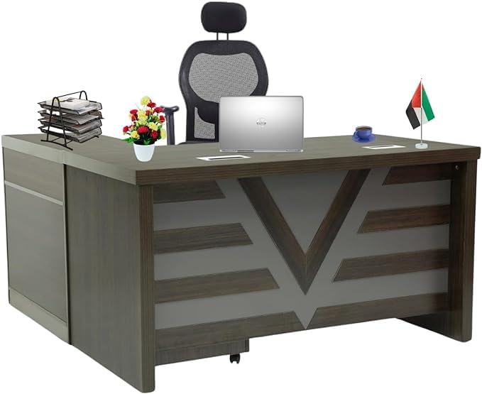 Buy ALWASIT Boss PVC Leather & Wooden Executive Office Desk with ...