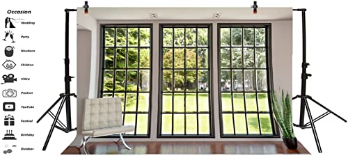 Renaiss 7x5ft Modern Villa Backdrop French Window Sofa Plant ...