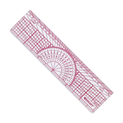 Westcott Protractor Ruler, 6", 15cm, Transparent (W-5) - Want It All