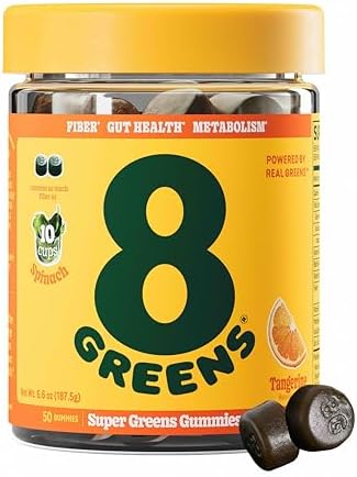 Amazon.com: 8Greens Daily Fiber Super Greens Gummies - Tangerine Flavor ...