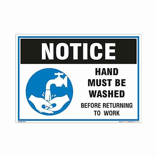 buysafetyposters.com - Hand must be Washed Sign In English - Hard ...