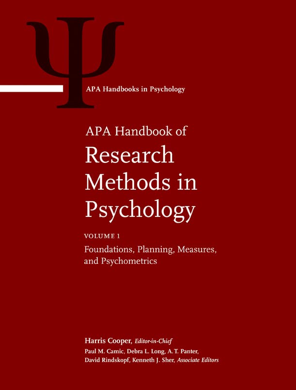 APA Handbook of Research Methods in Psychology. Vol. 1 : Foundations ...