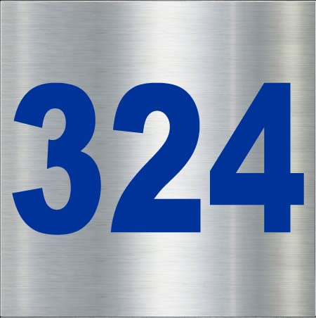 Number Plate 324 Room, Door No,Rack Numbers Warehouse, Steel Brushed ...