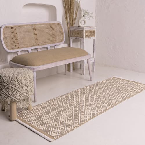 Amazon.com: RAJRANG Handwoven Cotton Runner Rug 2' x 6' Candied Ginger ...