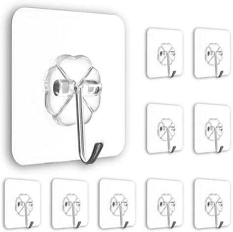 AJO Cello PVC Wall Hooks (Pack of 25) for Self Adhesive Stainless Hooks ...