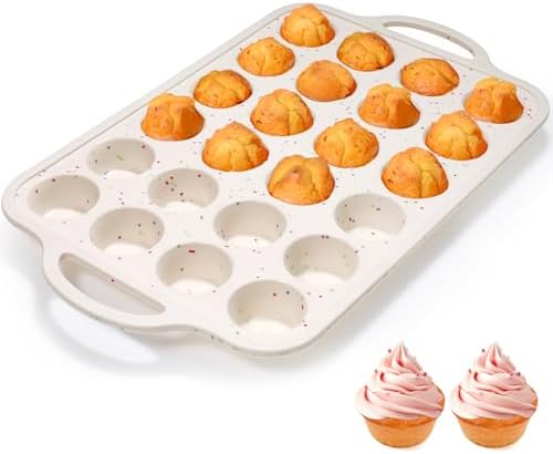 Amazon.com: FUNBAKY Silicone Mini Muffin Pan with Metal Frame ...