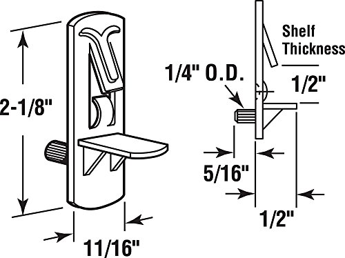 Snapklik.com : Line U 11299 Shelf Support Peg, Self-Locking 1/4 In X 1/ ...