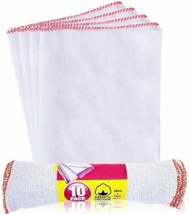 AHAD Dish Cloth Cotton Washing Up Cloths Super Absorbent Cleaning Cloth ...