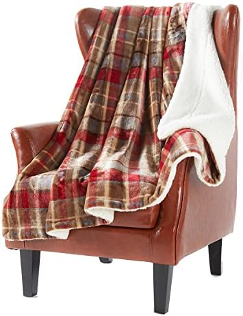 Beskie Fleece Throw Blanket for Sofa Couch Bed Travel | Red Black ...