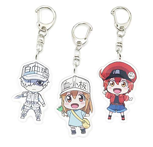 Buy 3 Pack Anime Keychain Cell at Work Keychains Cute Acrylic Key Ring ...