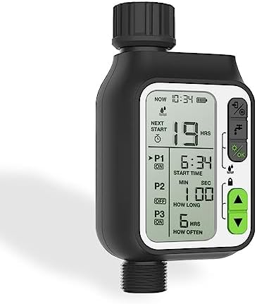 TWENOZ Drip Irrigation Timer for Garden Farm, Fully Automatic Adapters Batteries Included Child ...