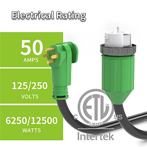 Snapklik.com : 50 Amp Generator Cord 50 Feet, Easy Plug In Handle ...