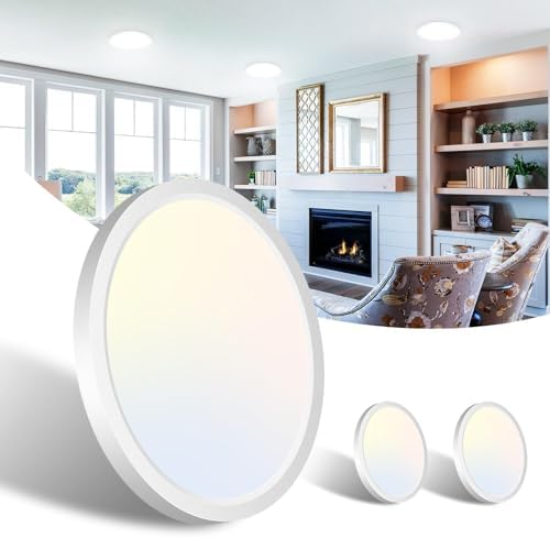 Libit 3-Pack 7" LED Ceiling Light Flush Mounts - 15W 1500LM, 3000K ...