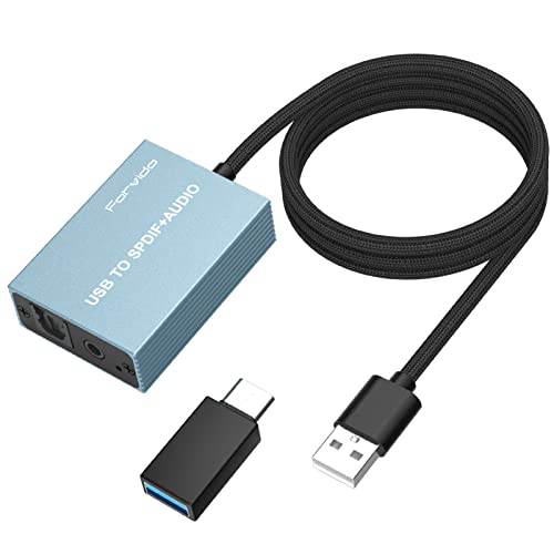 USB A + Type C to S/PDIF Optical Toslink and 3.5mm AUX Digital Audio ...