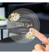 Amazon.com: Custom Stickers Clear Transparent Gold Foil Personalized ...