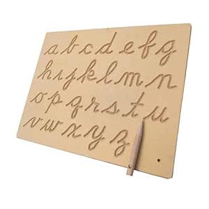 Buy Small Alphabets Cursive Writing Tracing Board – Wooden Board Brown ...