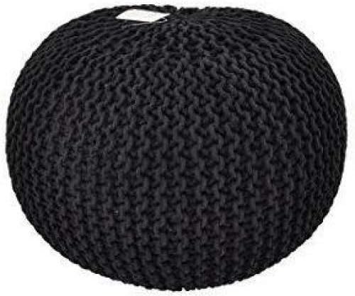 AHOC LARGE 60CM HANDMADE CHUNKY KNIT KNITTED POUFFE COTTON FOOT STOOL ...