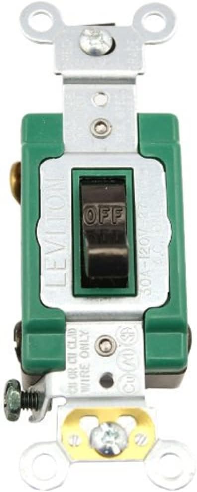 Leviton 30 Amp, 120/277 Volt, Toggle Double-Pole AC Quiet Switch, Extra ...