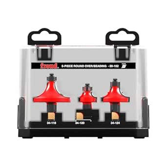 Freud 5 Piece Round Over/Beading Bit Set - Ideal for Rounding & Beading ...