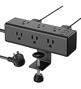 Amazon.com: CCCEI 3 Outlet Desk Clamp Power Strip with USB Ports ...
