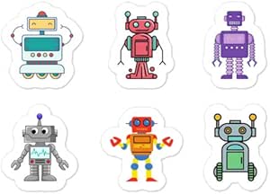 Amazon.com: Robot Sticker Pack - Includes 6 Stickers. Perfect for Water ...