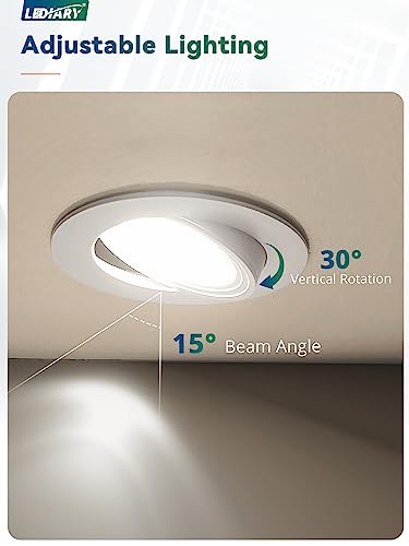 Snapklik.com : LEDIARY 12 Pack Gimbal LED Recessed Lighting 4 Inch ...