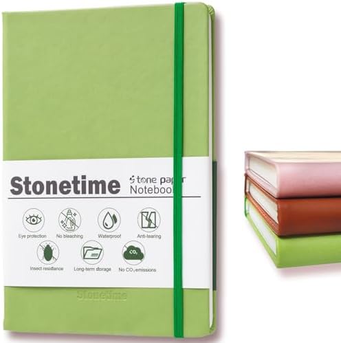 Amazon.com : Onyx and Green 4" x 6" Notebook made from Stone Paper ...