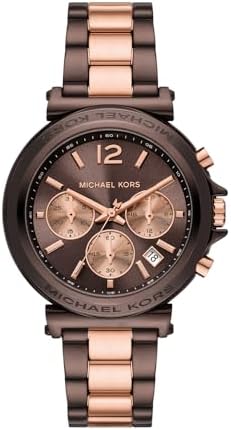 Michael Kors Ritz Chronograph Rose Gold Stainless Steel Strap Women's ...