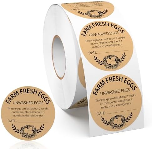Amazon.com: YIKIADA 500 PCS Fram Fresh Eggs Carton Labels with ...