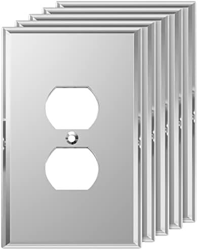 LIDER Duplex Receptacle Wall Plate, Mirrored Outlet Cover for Duplex ...