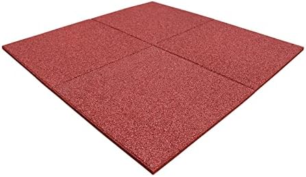 1m² Fallschutzmatten Rot 50x50x2,5cm Gummimatten Spielplatz ...