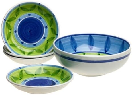 Amazon.com | Caleca Bluemoon 5-Piece Pasta Serving Set, Service for 4 ...