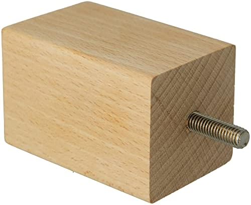 amig - Square Furniture Leg, Beech Wood Leg with Natural Finish, Replacement Legs for Sofas ...