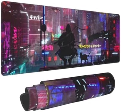 Amazon.com : Purple Anime City Neon Japanese Mouse Pad Cute Kawaii ...
