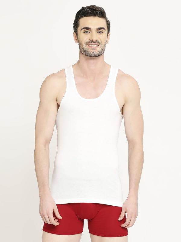 VIP Supreme Men's 100% Combed Cotton White Vest | Regular Fit Inner ...
