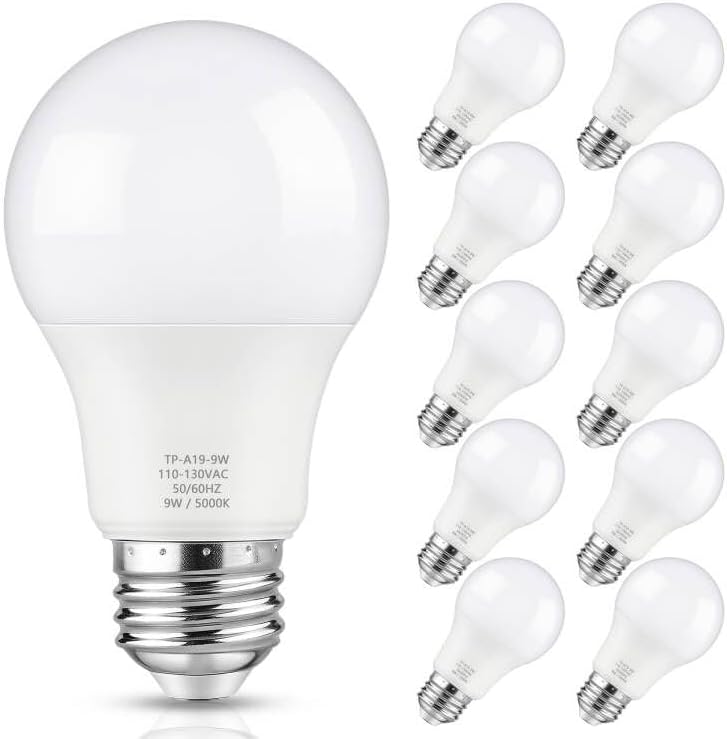 Maylaywood A19 LED Light Bulbs, 60 Watt Equivalent LED Bulbs, 5000K ...