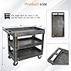 Amazon.com: AQNIEGEP 3 Shelf Utility Cart Heavy Duty Rolling Cart with Brake Wheels Storage ...
