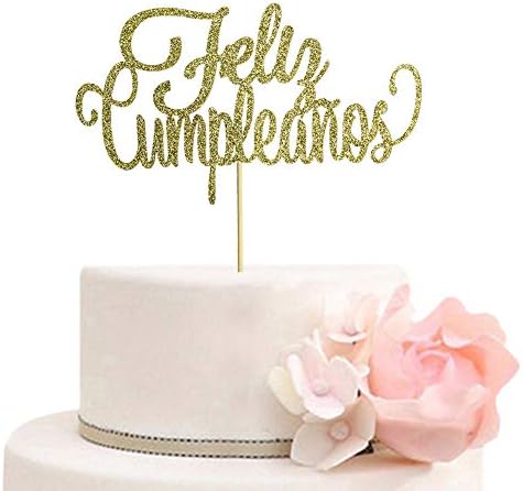 Amazon.com: Arthsdite Feliz Cumpleaños Cake Topper - Spanish Feliz ...