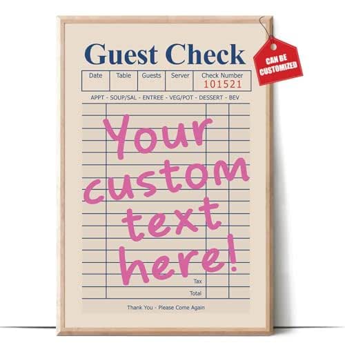Amazon.com: Custom Guest Check Wall Art Prints (Unframed) - Customize a ...