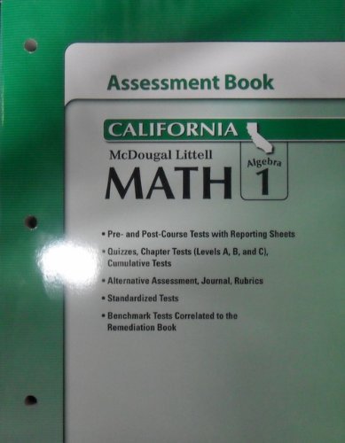 ML California Math Algebra 1 Assessment Book : Amazon.es: Libros