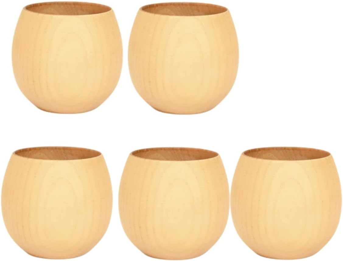 Amazon | Ohget 木製 フリーカップ コップ 湯呑み ナチュラル シンプルな木製カップ 丸太保温ティーカップ ミルクカップ 耐熱 コップ 再利用 環境にやさしい パーティー 家庭用 ...