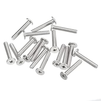 uxcell M3-0.5 x 16mm 100Pcs Flat Round Head Screws 304 Stainless Steel Phillips Drive Machine ...