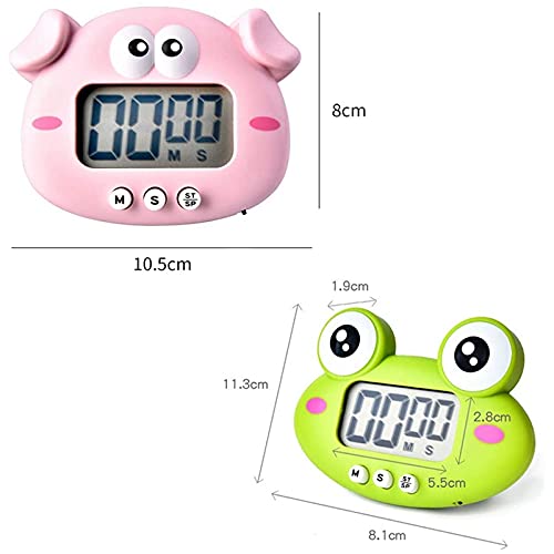 Jiaminye Kitchen Timer 2 Pieces, Cute Animal Countdown Timer, Digital ...