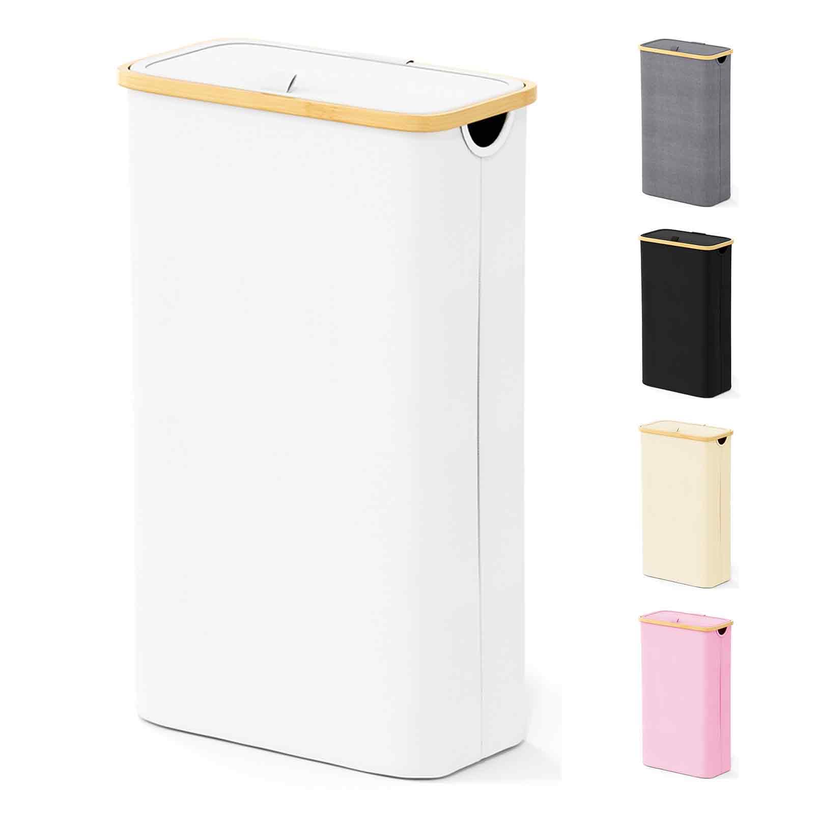 SpaceAid Slim Laundry Hamper with Lid, 65L Narrow Clothes Basket Bin ...